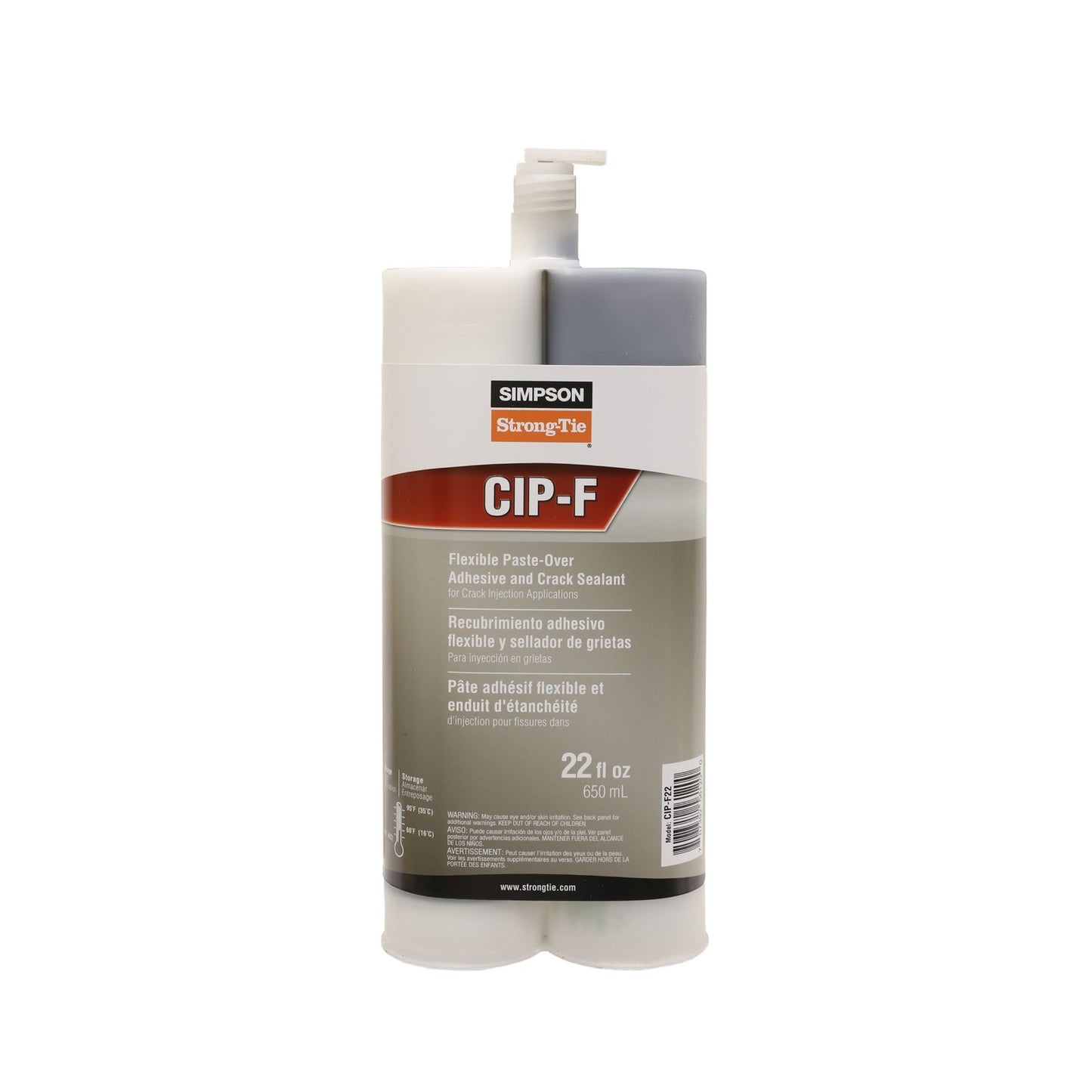 Simpson CIP-F22 Flexible Crack Injection Paste-Over 22 Oz. Cartridge ...
