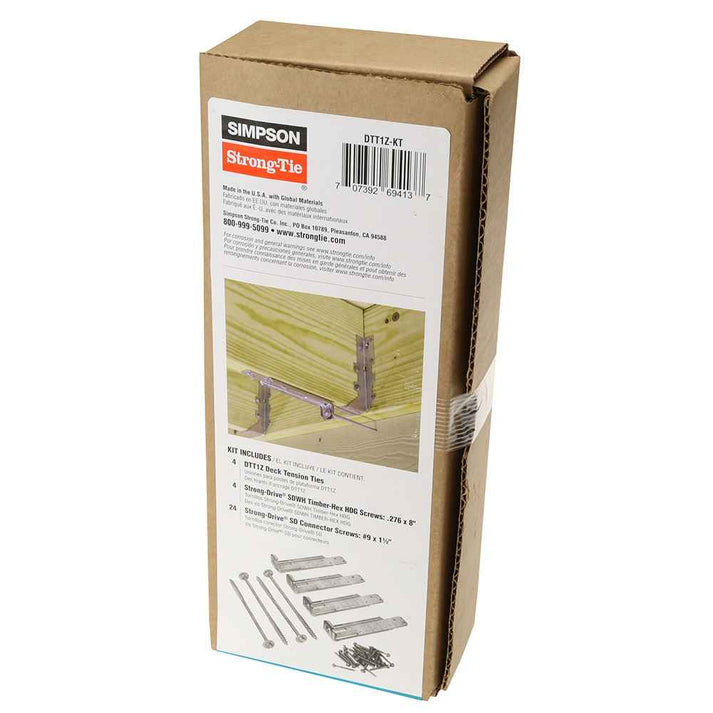Simpson DTT1Z-KT Deck Tension Tie Kit w/Fasteners - Zmax Finish ...