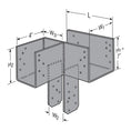 Simpson ECCLLQ444SDS End Column Cap L-Shaped Left Quick-Install with S ...