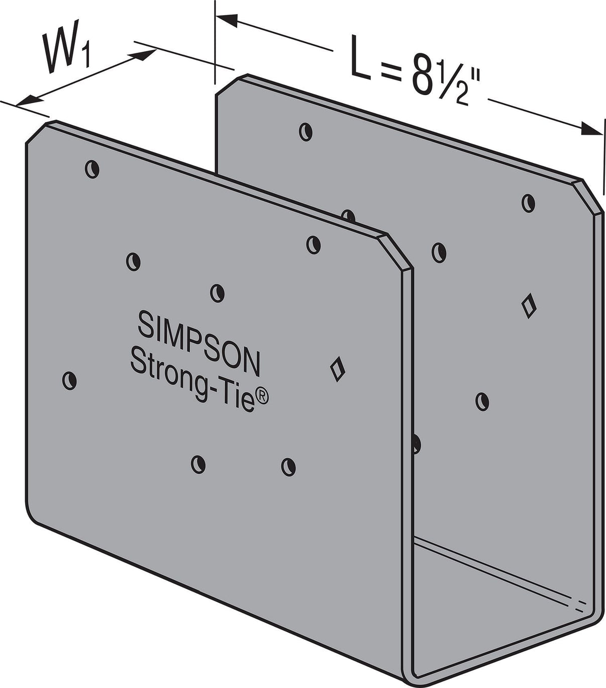 Simpson ECCOQ5-SDS2.5 End Column Cap Legs Omitted, Quick-Install ...