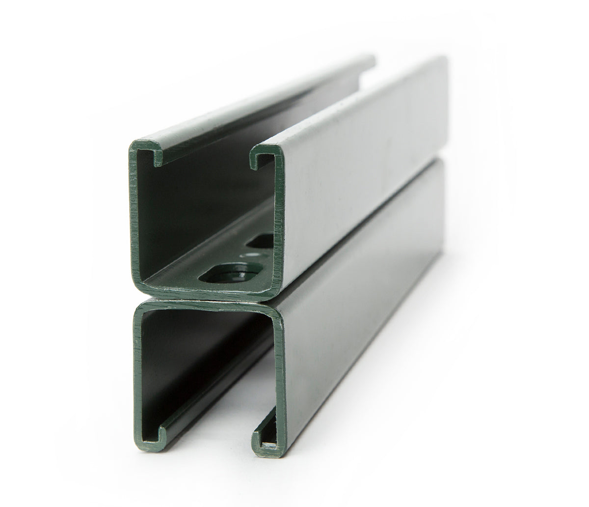 1-5/8" x 3-1/4" Back-to-Back Solid Strut Channel 3 ft. - Green Powder ...