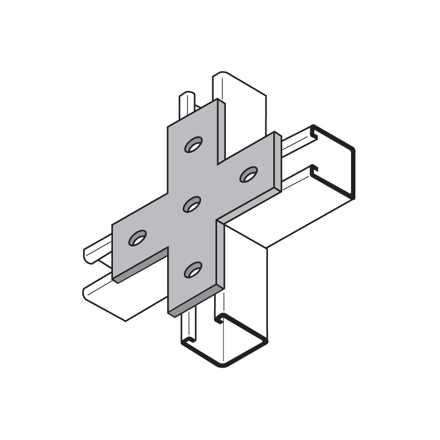 4-Hole Cross Plate - Electro-Galvanized – Fasteners Plus