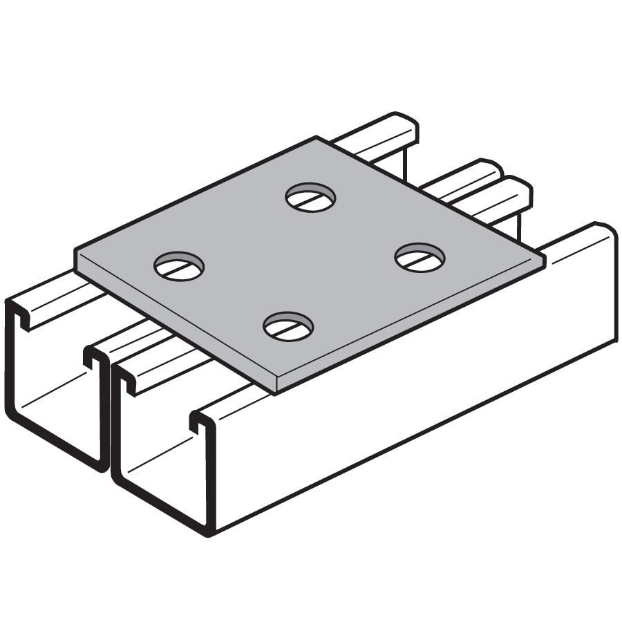 4-Hole Square Splice Plate - Electro-Galvanized – Fasteners Plus