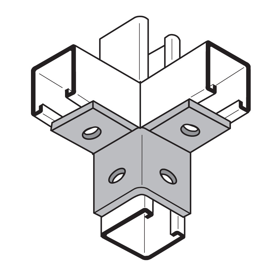 4-Hole 2-Way Corner Channel Connection - Electro-Galvanized – Fasteners ...