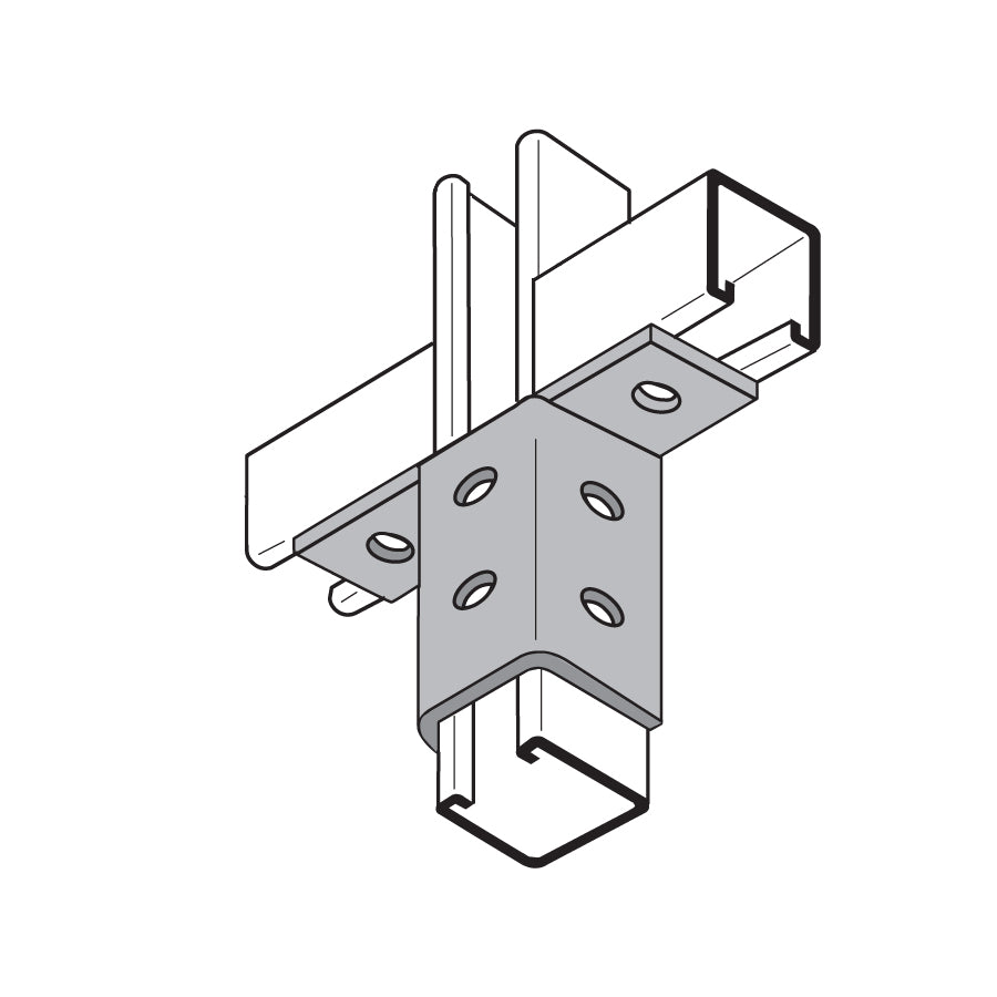 8-Hole 2-Way Channel Wing Connector - Electro-Galvanized – Fasteners Plus
