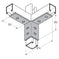 8-Hole 2-Way 2-Hole Channel Wing Connector - Electro-Galvanized ...