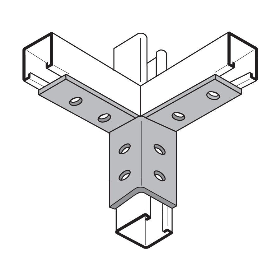 8-Hole 2-Way 2-Hole Channel Wing Connector - Electro-Galvanized ...