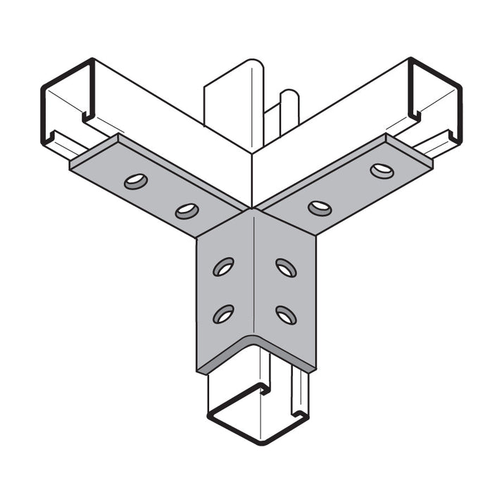 8-Hole 2-Way 2-Hole Channel Wing Connector - Electro-Galvanized ...