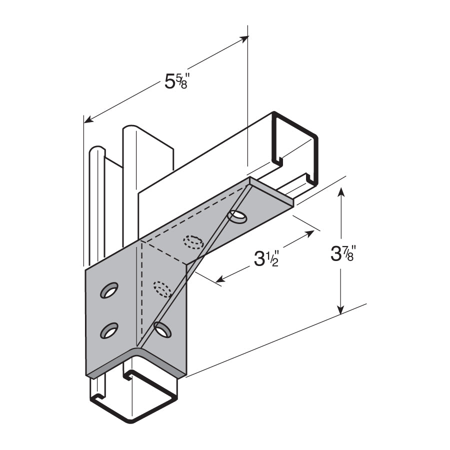 6-Hole Gusset Corner Channel Connection Right-Hand - Electro-Galvanize ...