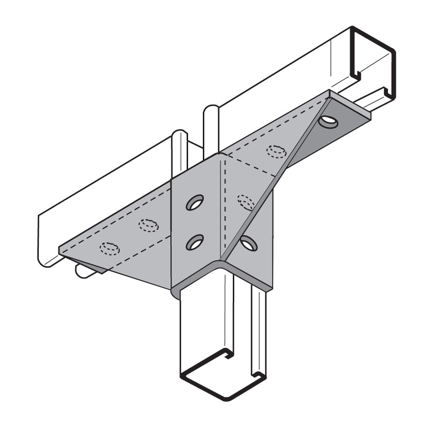 10 Hole 2-Way Channel Connector - Electro-Galvanized – Fasteners Plus