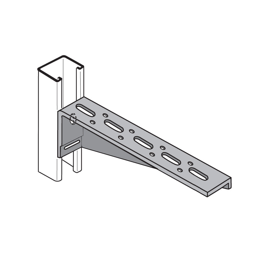 6" Strut Channel Shelf Bracket LH - Electro-Galvanized – Fasteners Plus