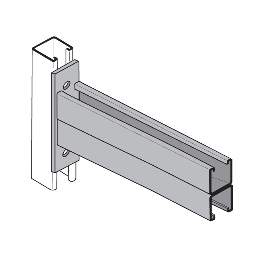 18" Double-Channel Bracket - Hot-Dip Galvanized – Fasteners Plus