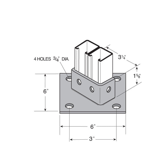 Double Channel Post Base - Electro-Galvanized – Fasteners Plus