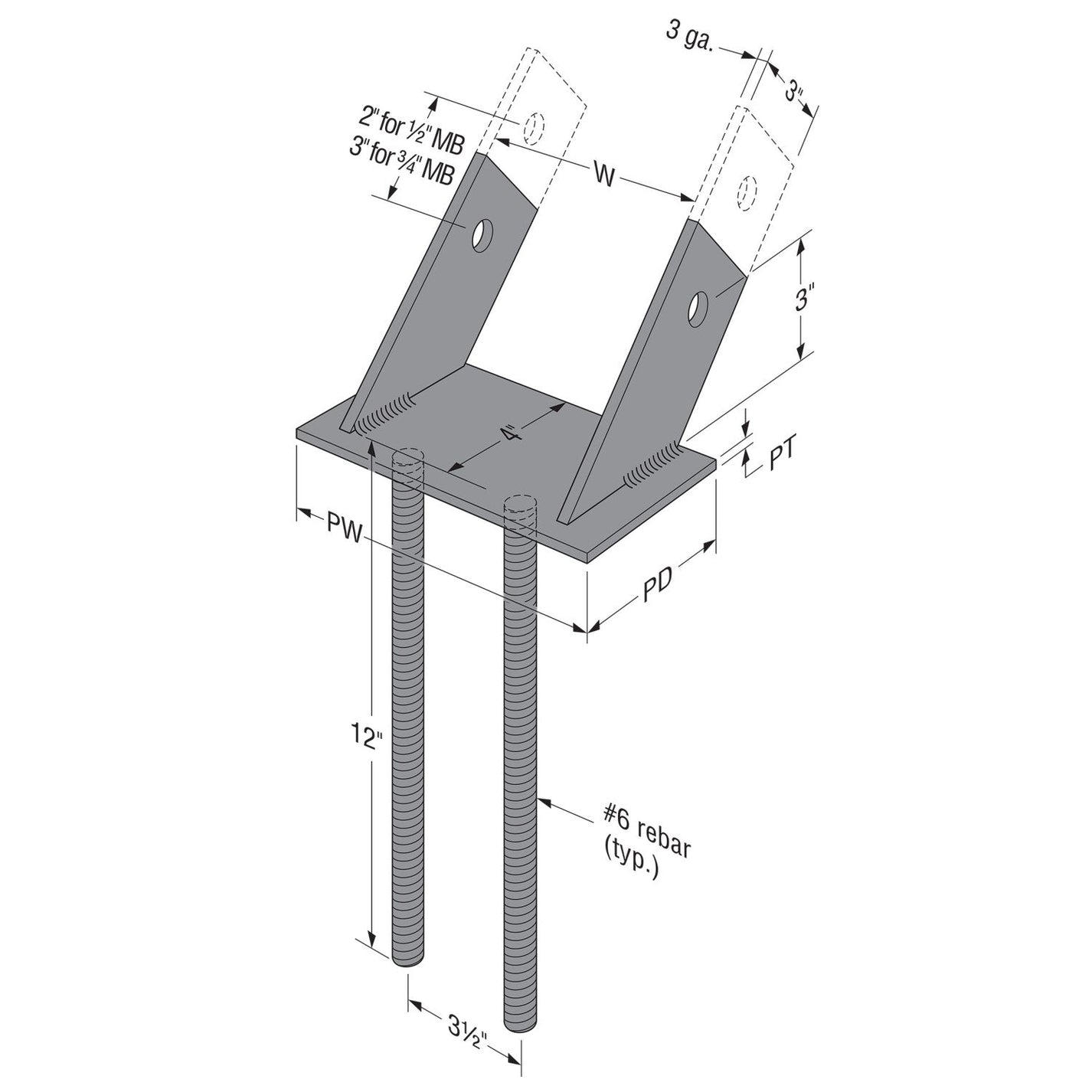Simpson Strong-Tie GLB5A Beam Seat, Gray Paint – Fasteners Plus