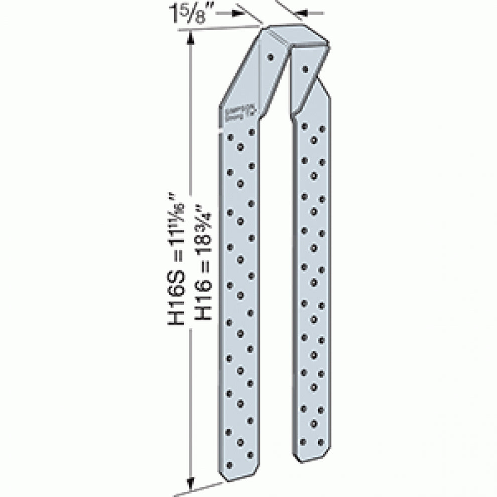 Simpson H16-2 Hurricane Tie - G9 Galvanized – Fasteners Plus
