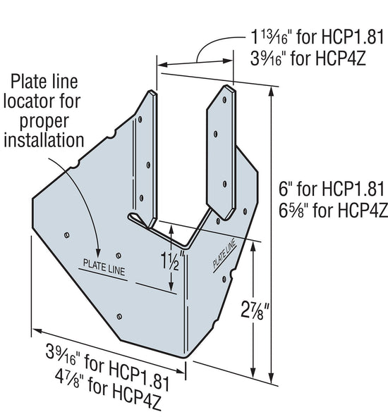 Simpson HCP2 Hip Corner Plate - Galvanized – Fasteners Plus