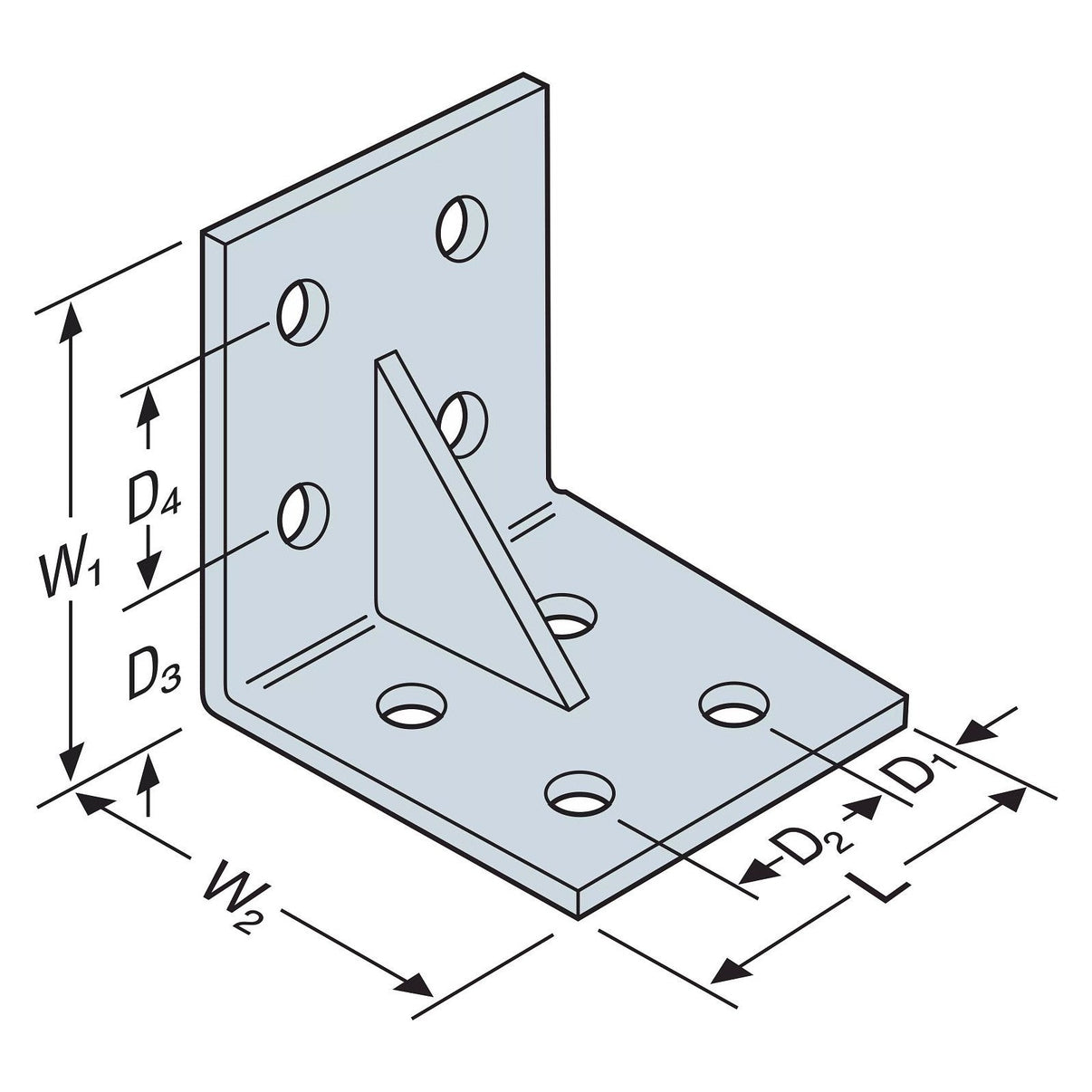 Simpson HL55G Heavy L-Shaped Angle with Gusset - G90 Zinc Galvanized ...
