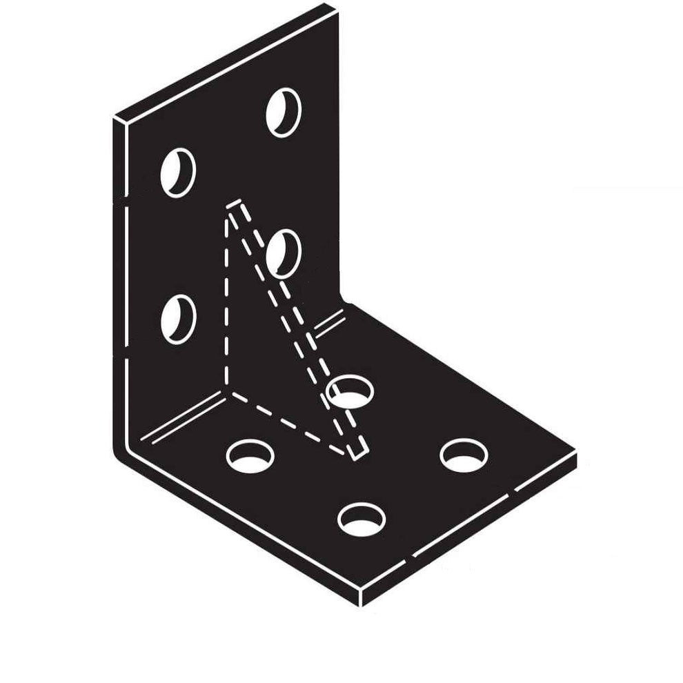 Simpson HL55GPC 5x5 Heavy Angle W/Gusset - Black Powder Coated, Made t ...