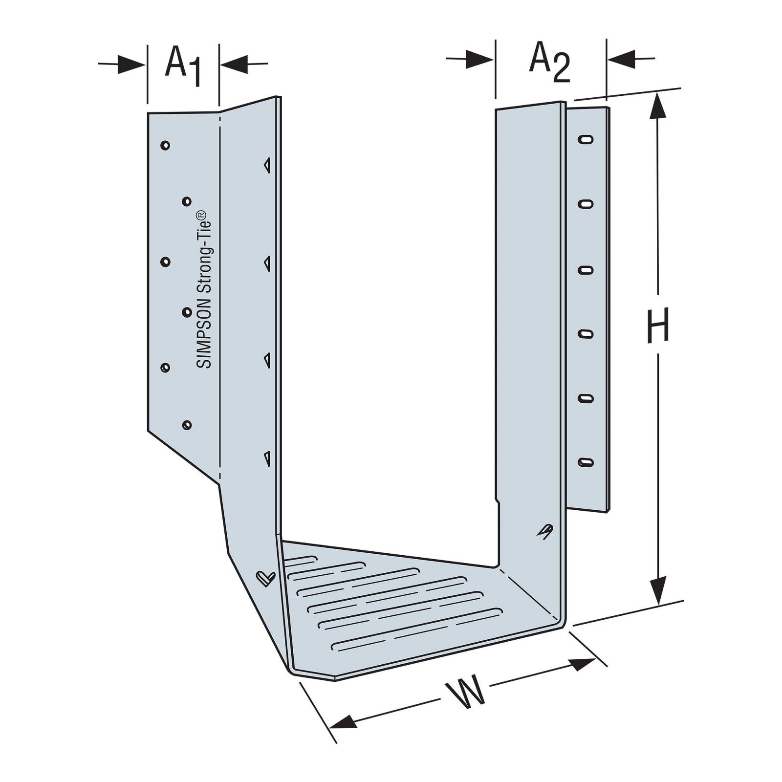 Simpson HSUL4.28/9 I-Joist Hanger Skew Left - G90 Galvanized, Made to ...