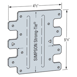 Simpson Strong-Tie LTP5 4-1/2" x 5-1/8" Lateral Tie Plate - G90 Galvan ...