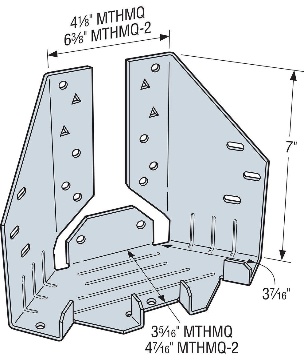 Simpson MTHMQ-2-SDS3 Medium-Duty Multiple-Truss Hanger - G90 Galvanize ...