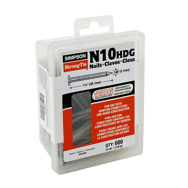 Simpson N10DHDG 10d x 1-1/2" Strong-Drive HDG Nail, 1lb Tub – Fasteners ...