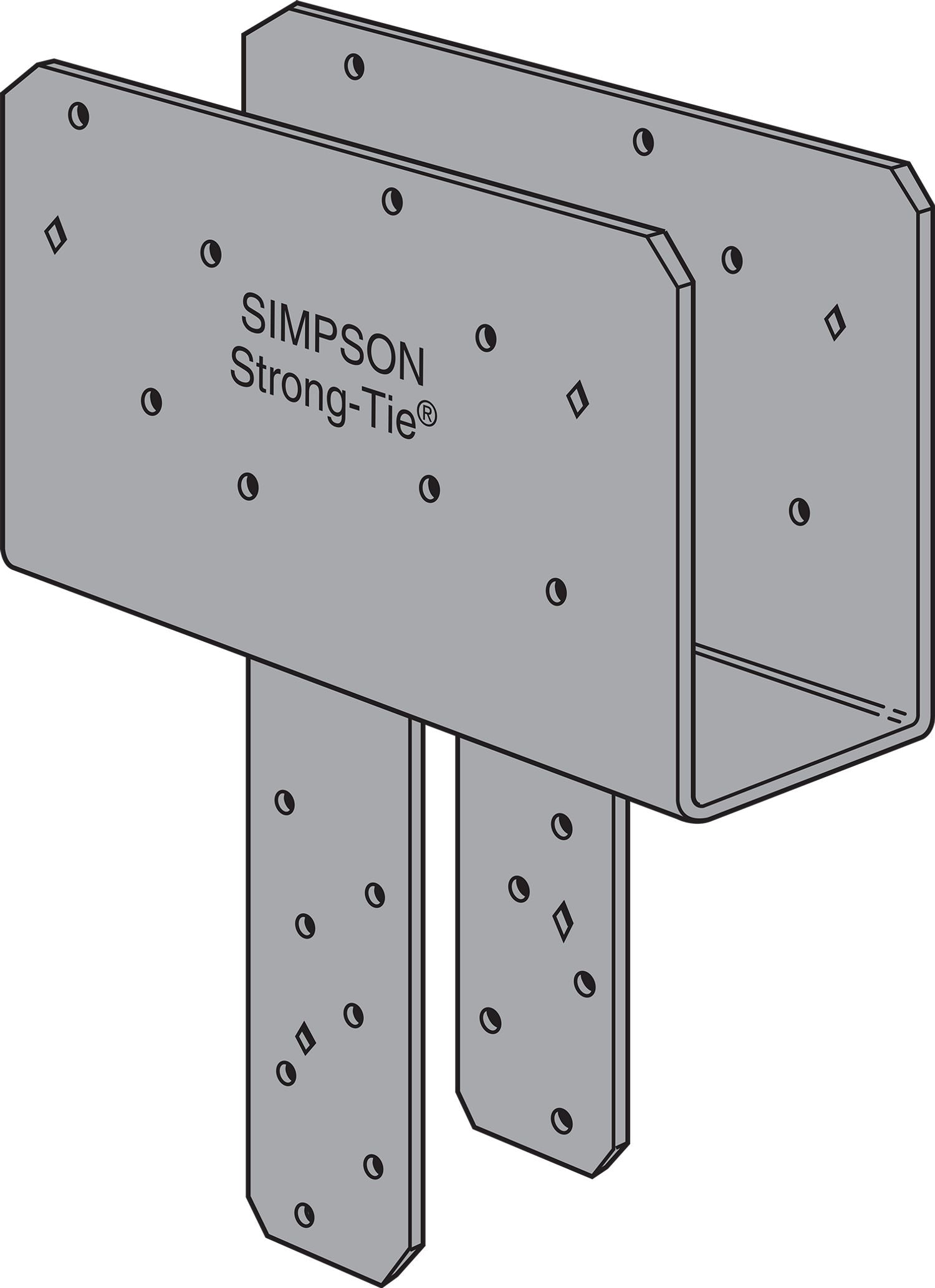 Simpson CCQ4.62-3.62SDS Column Cap w/SDS Screws - Gray Paint ...