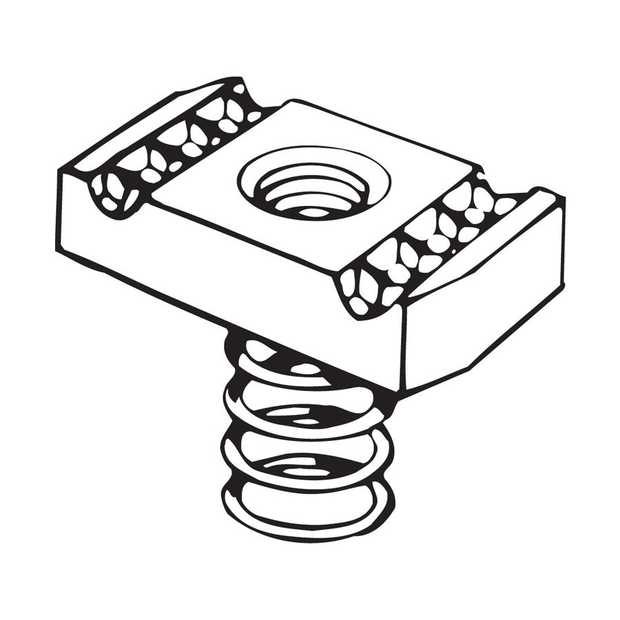 #10-32 Channel Nut w/Regular Spring - Electro-Galvanized – Fasteners Plus