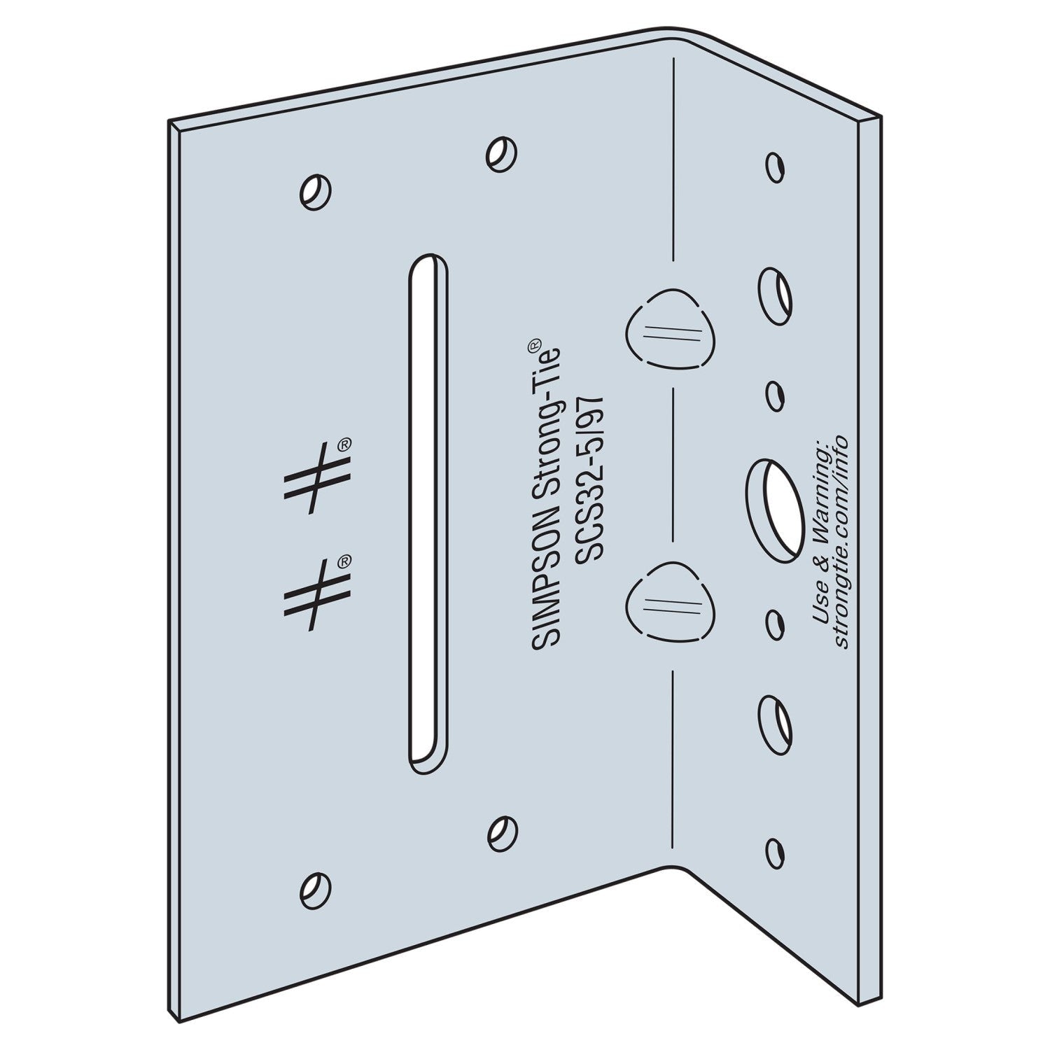 Simpson SCS32-5/97-KT25 Seismic Bypass Framing Connector - G90 Galvani ...
