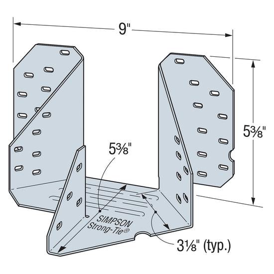 Simpson THJA26 Multiple-Truss Hip/Jack Hanger 14 Gauge - Galvanized ...