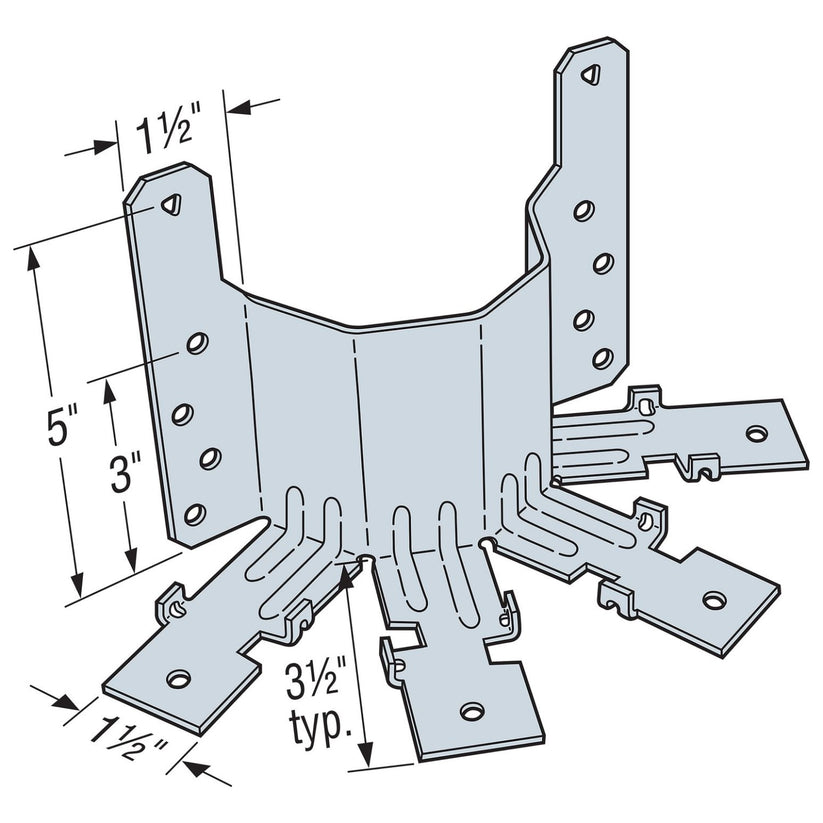Simpson THJM2-4-SDS3 Multiple-Truss Hip/Jack Hanger 12 Gauge - Galvani ...