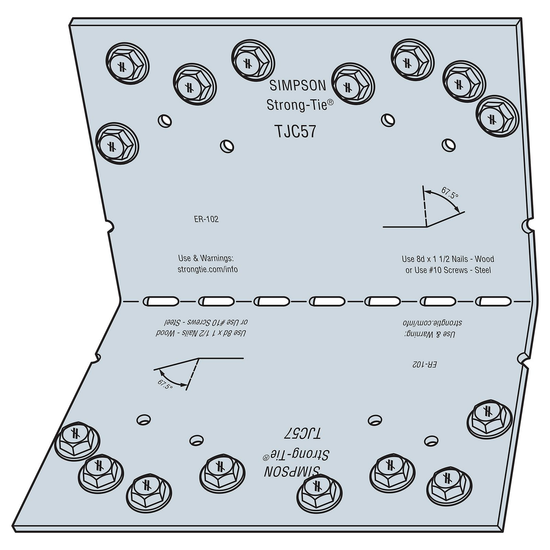 Simpson TJC57 16 Gauge Jack Truss Connector - G90 Galvanized ...