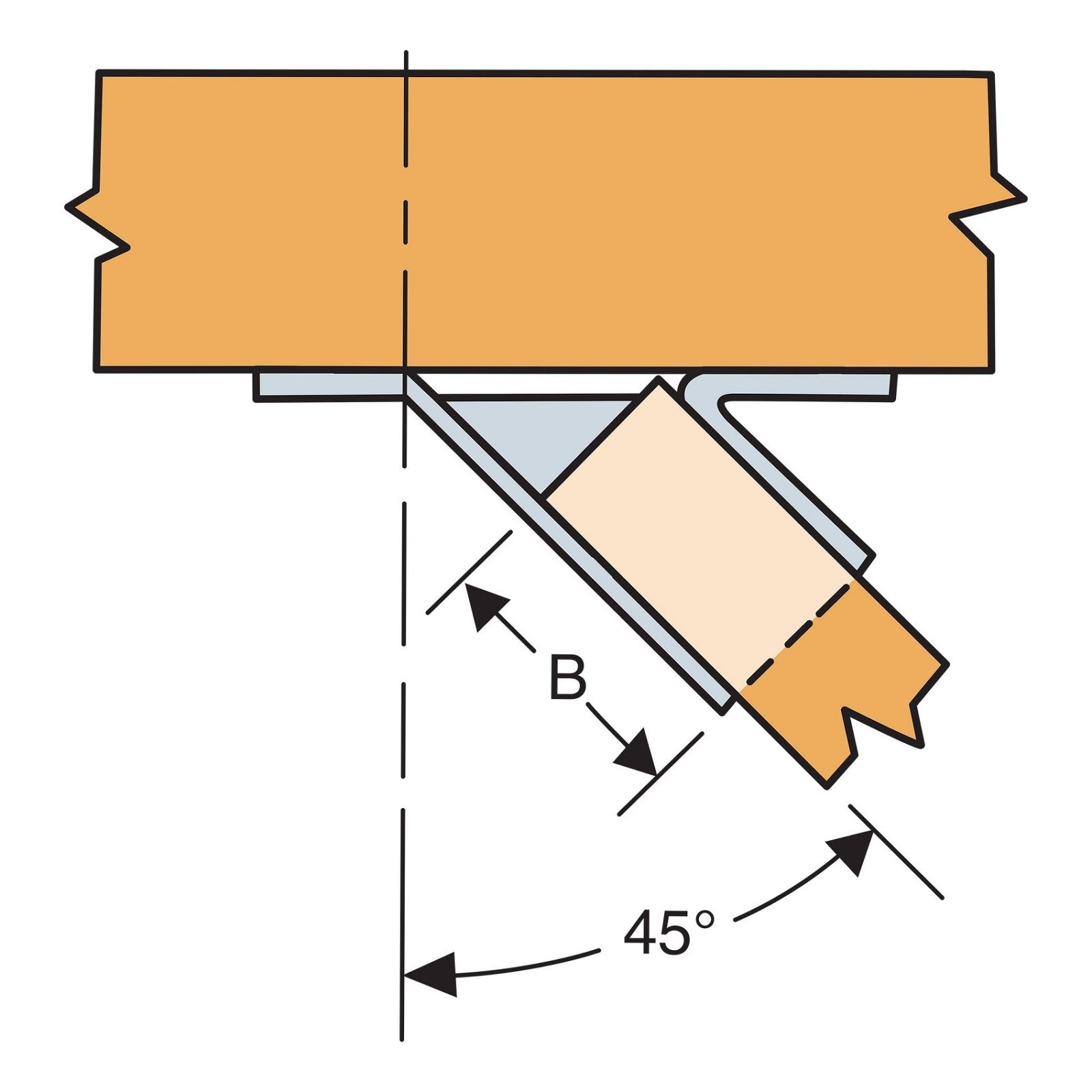 Simpson HSUL4.28/9 I-Joist Hanger Skew Left - G90 Galvanized, Made to ...