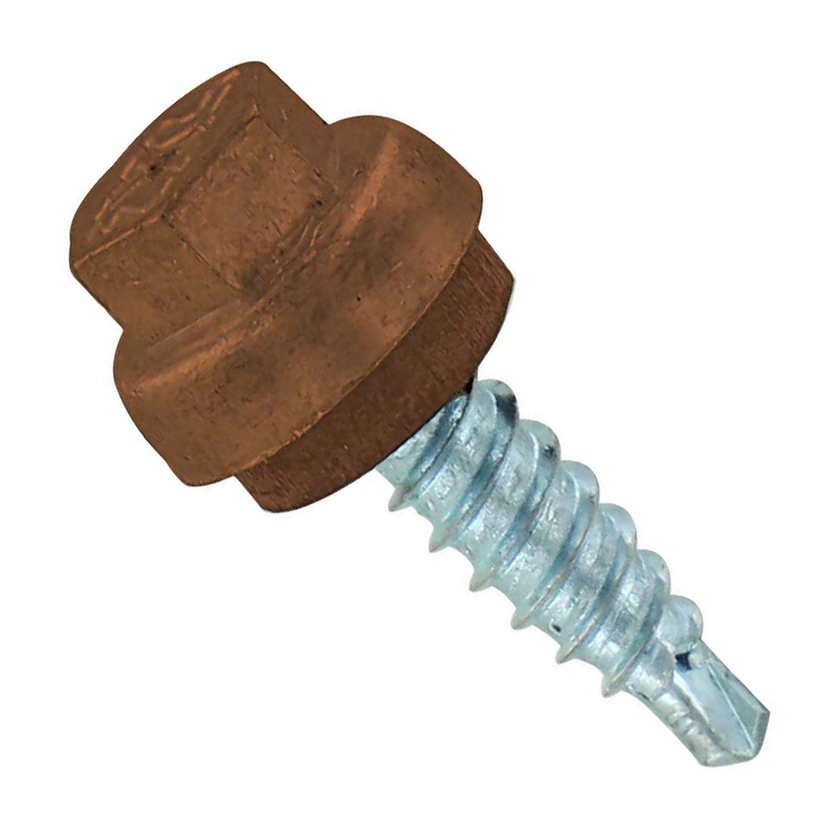 #12 x 3/4" ZXL Woodbinder Metal Roofing Stitch Screw - Brown, Pkg 250 ...