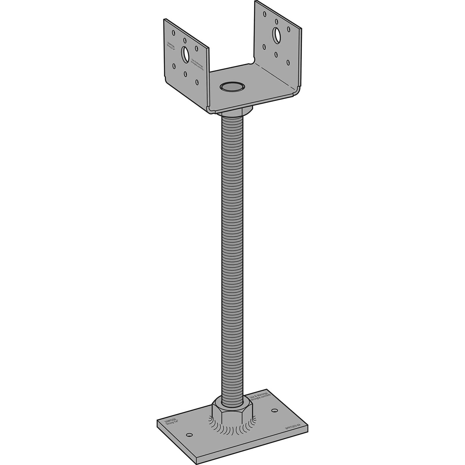 Simpson PPBF44 4x4 Adjustable Porch Post Base- Gray Painted – Fasteners ...